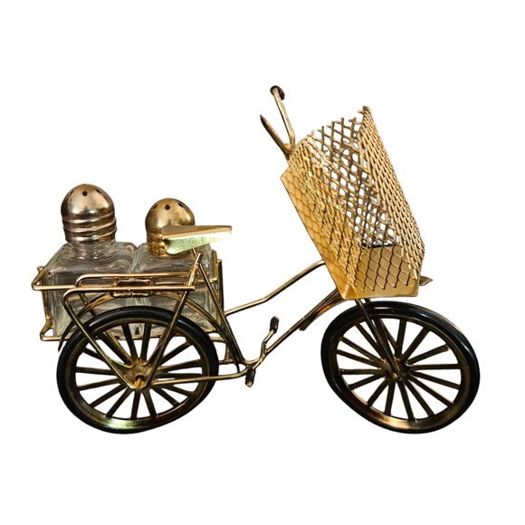 unknown | Kitchen | Vintage Ornate Whimsical Metal Bicycle Salt Pepper ...